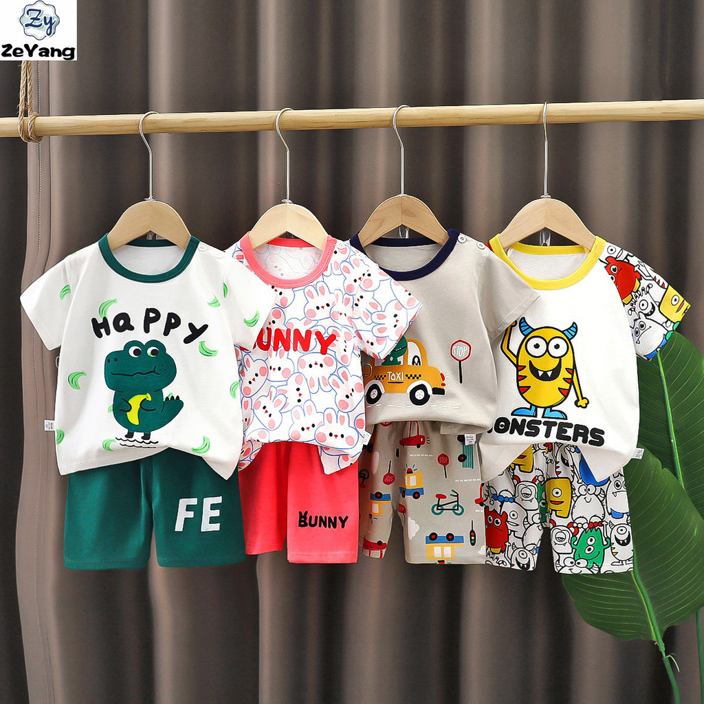 [ZY] 60-130 Ready Stock Children's Pure Cotton Short-Sleeved T-Shirt ...