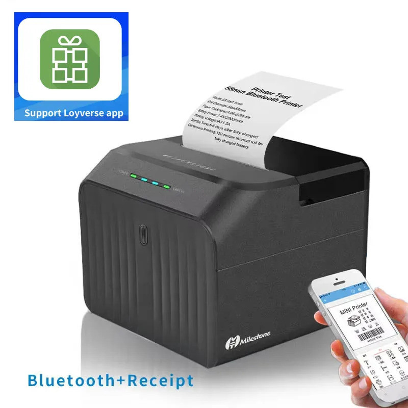 Desktop 58mm Thermal Receipt Printer Bluetooth/USB Bill Ticket POS Printer Support Loyverse ...