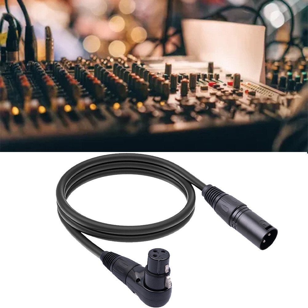 90 Degree XLR Female To Straight XLR Male 3-Pin Adapter Cable Elbow XLR ...