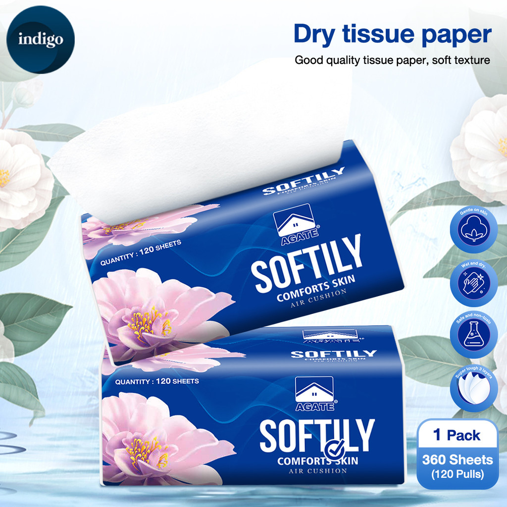 【Agate Design】1/3/5 PACKS Facial Tissue 3 ply Emboss soft Tissues ...