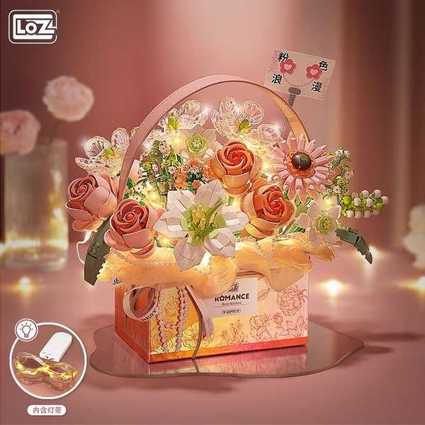 lego flower bouquet lego brick LOZ Building Block Flower Rose Assembled ...