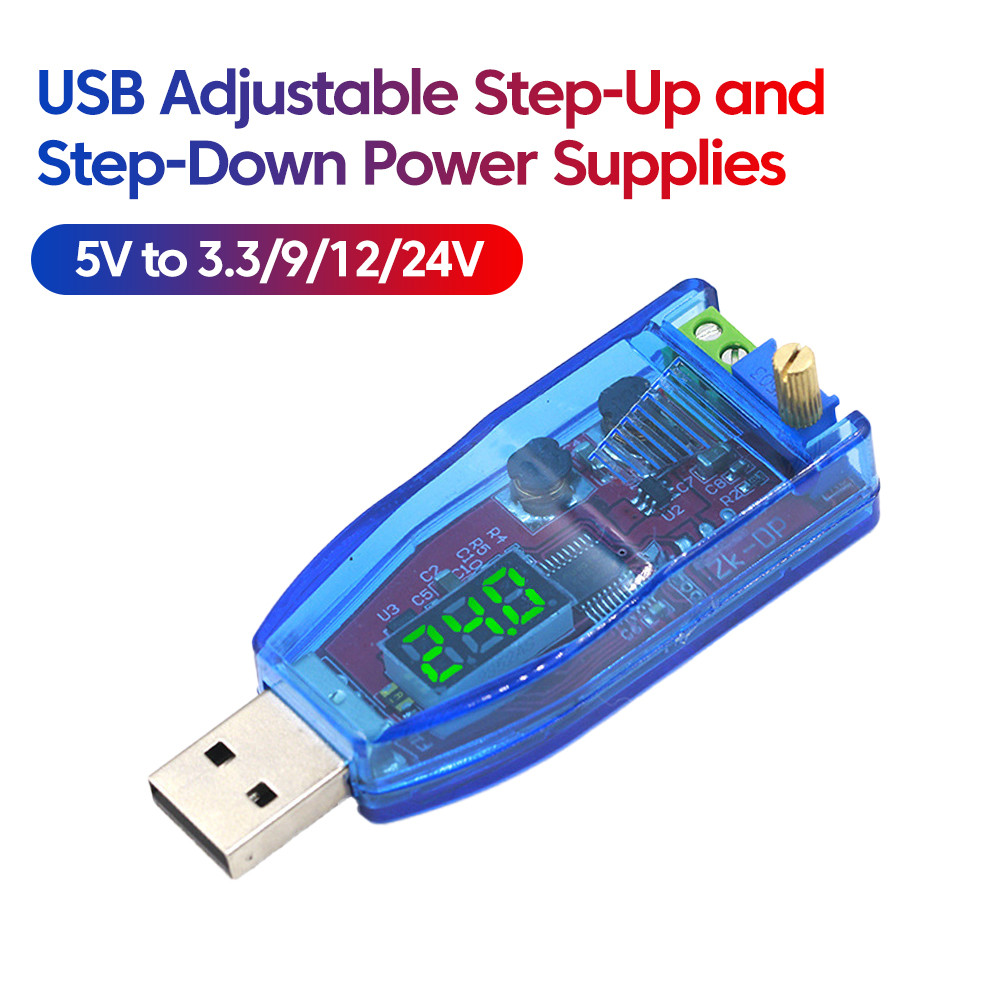 DC-DC 5V to 3.3V 9V 12V 24V USB Step UP / Down Power Supply Module Adjustable Boost Buck ...