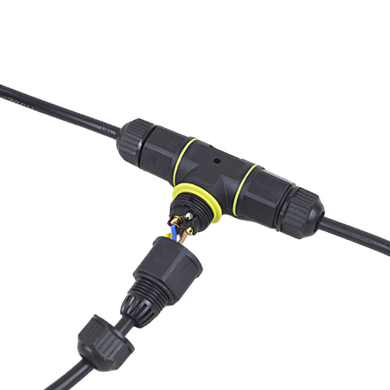Connectors & Terminals IP68 T Shape Waterproof 3 Pin Quick Terminal ...