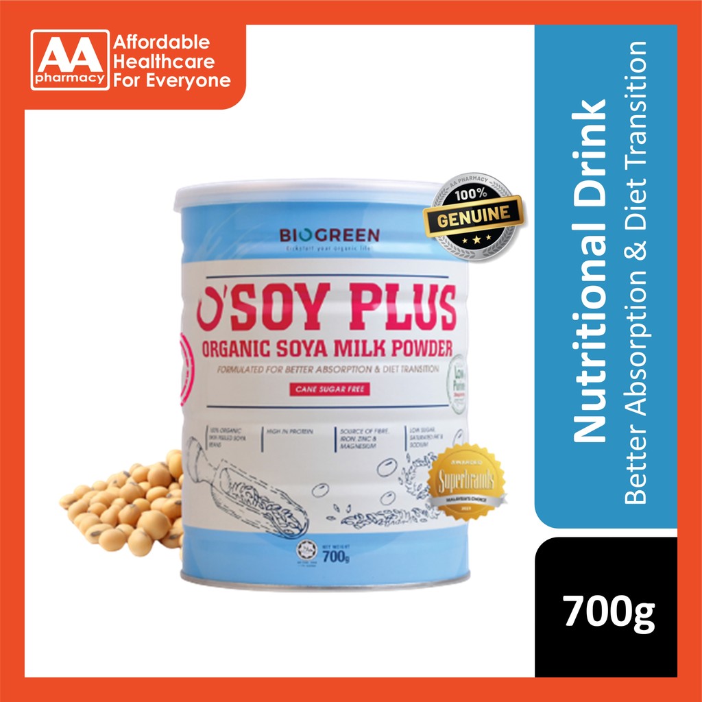 Biogreen O'Soy Plus Organic Soya Milk Powder (No Added Cane Sugar) 700g ...