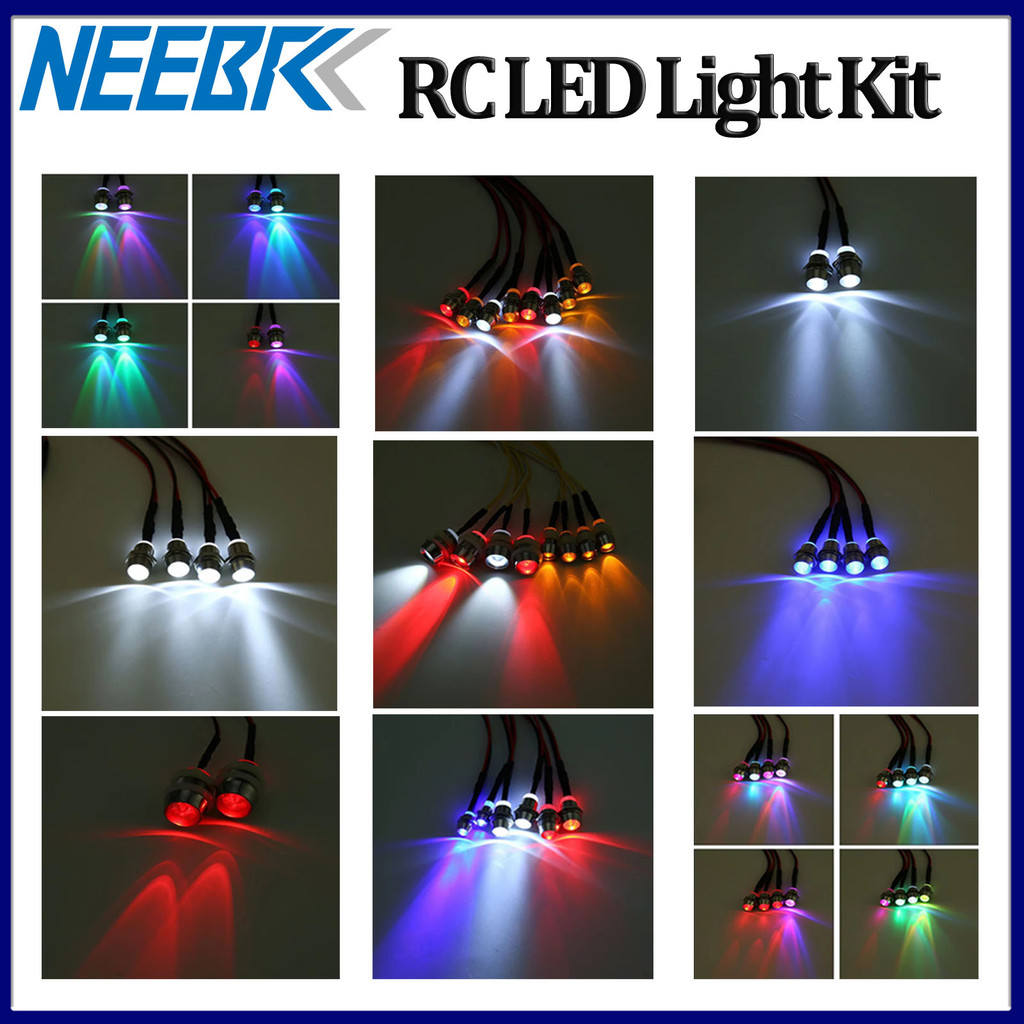 NEEBRC RC LED Light Kit Headlamps For 1/10 1/8 1/12 RC Car Truck ...