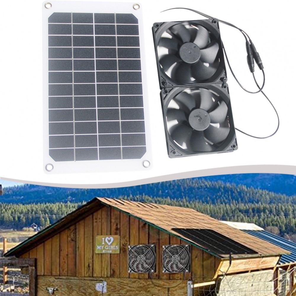 Eco friendly Ventilation with Solar Panel Kit Dual Fans for Healthy ...