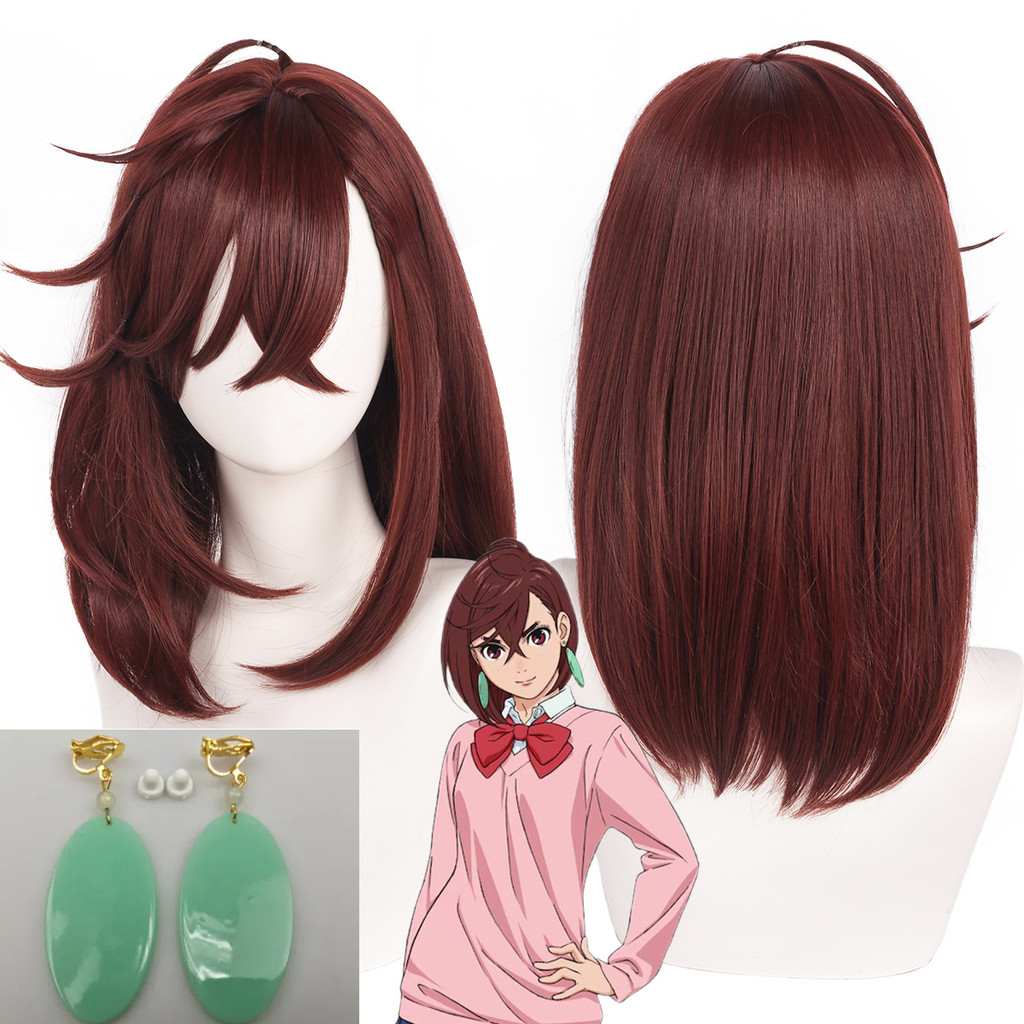 Dandadan Momo Ayase Cosplay Wig DAN DA DAN Short Red Brown Heat ...