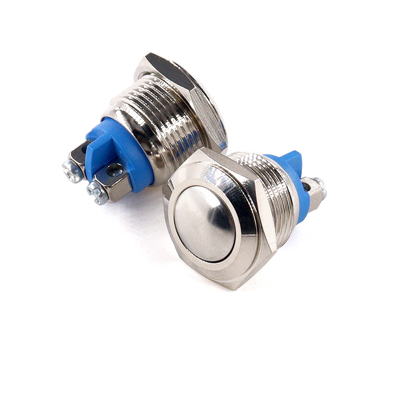 Metal Push Button Switch 16mm Self-Reset 19mm Round Headlight Power ...