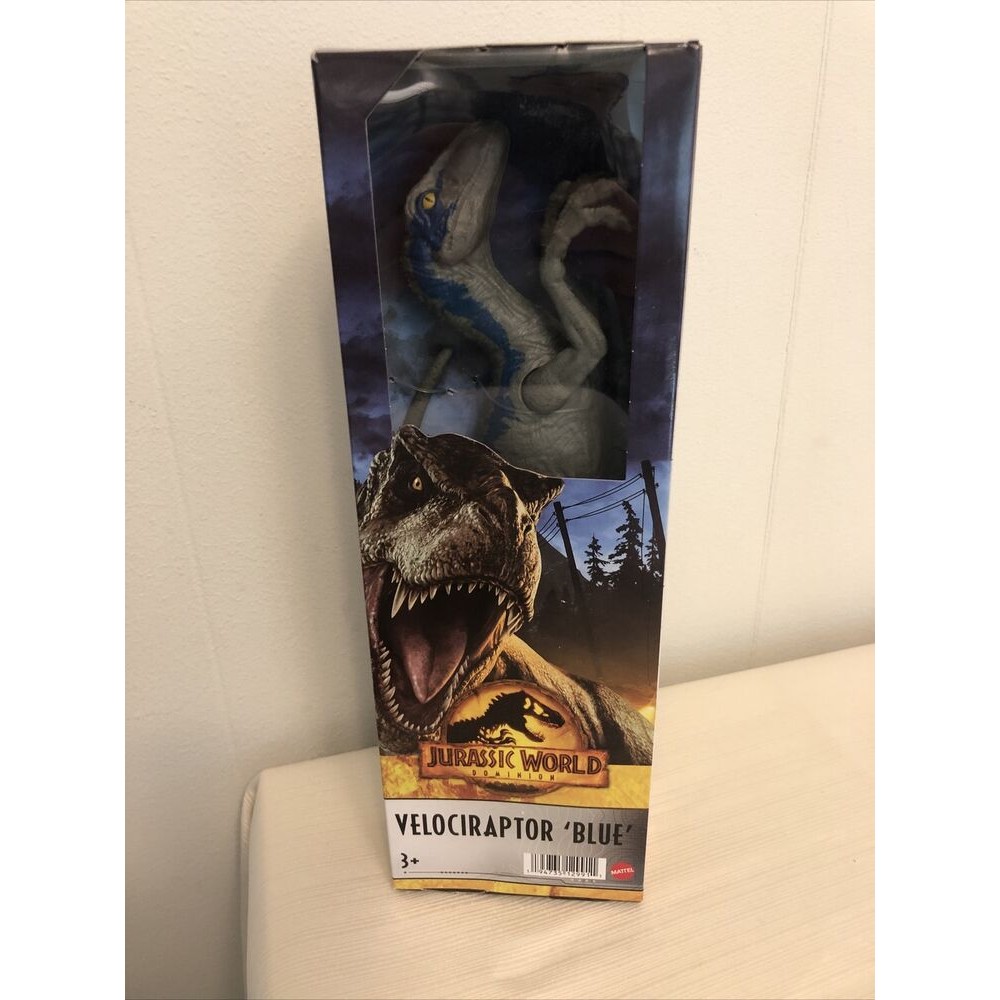 Jurassic World Dominion 12" Velociraptor Blue Dinosaur Figure Mattel ...