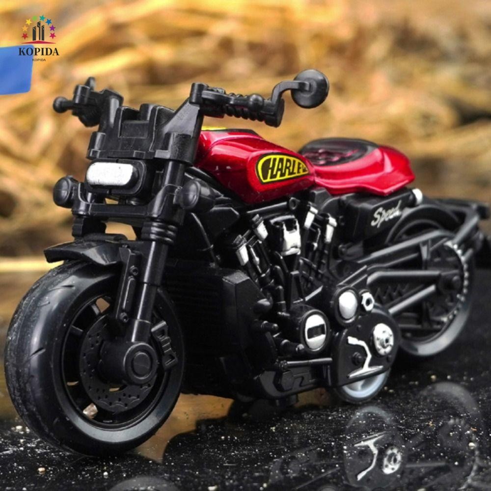 WILLIS Simulation Motorcycle Toy, Diecast Inertia Alloy Motorcycle ...