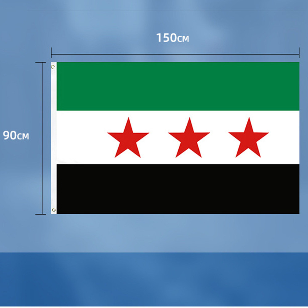 90*150cm Syria Fag The Syrian Arab Republic Syrian Three Star Flag ...