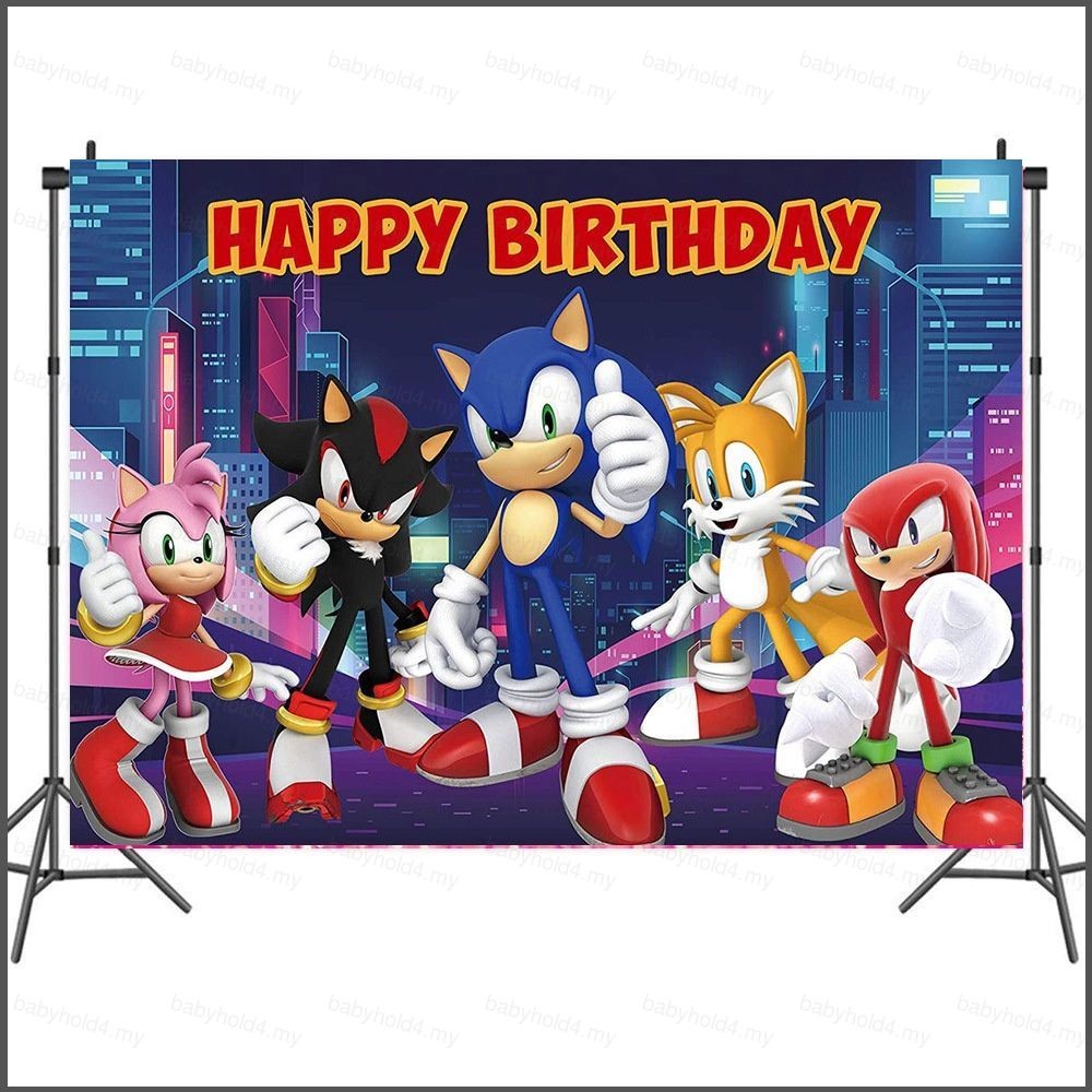 Sonic The Hedgehog Theme Cartoon Photography Background Cloth Party ...