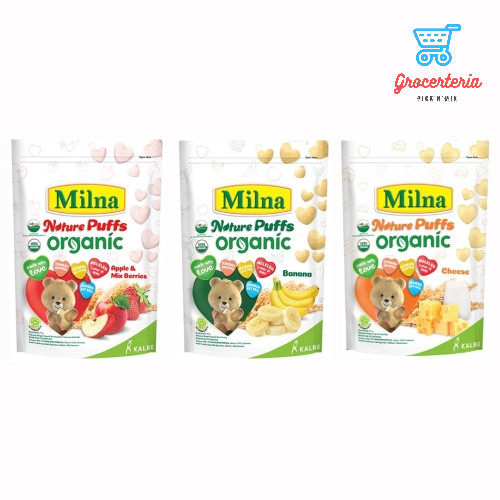Milna Nature Puffs Organic (Apple / Banana / Cheese)15G | Shopee Malaysia