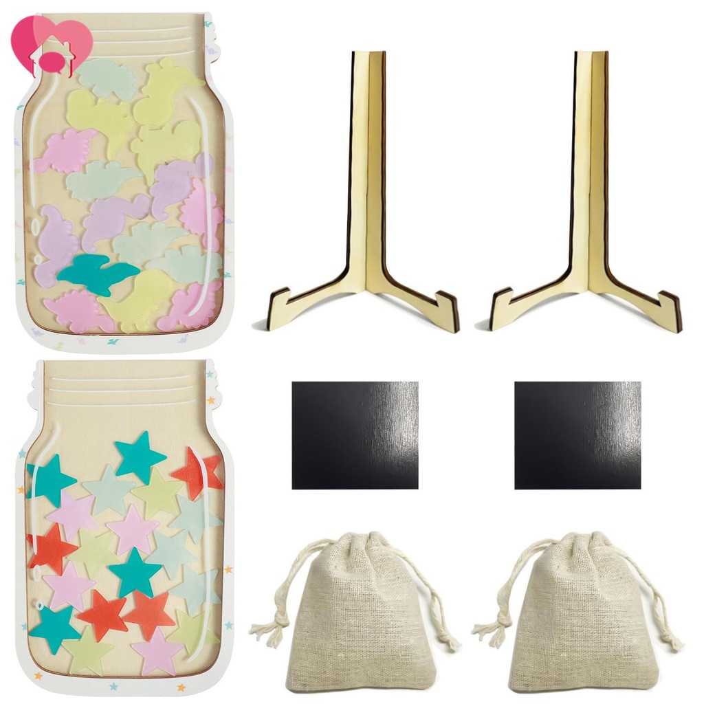 2 Pcs Reward Jars for Kids Wood Personalized Dinosaurs and Stars Jar ...