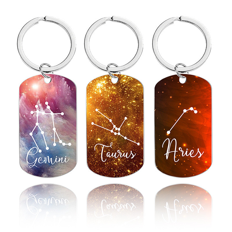 Metal Lettering Keychain Twelve Constellation Styles for Colleagues ...