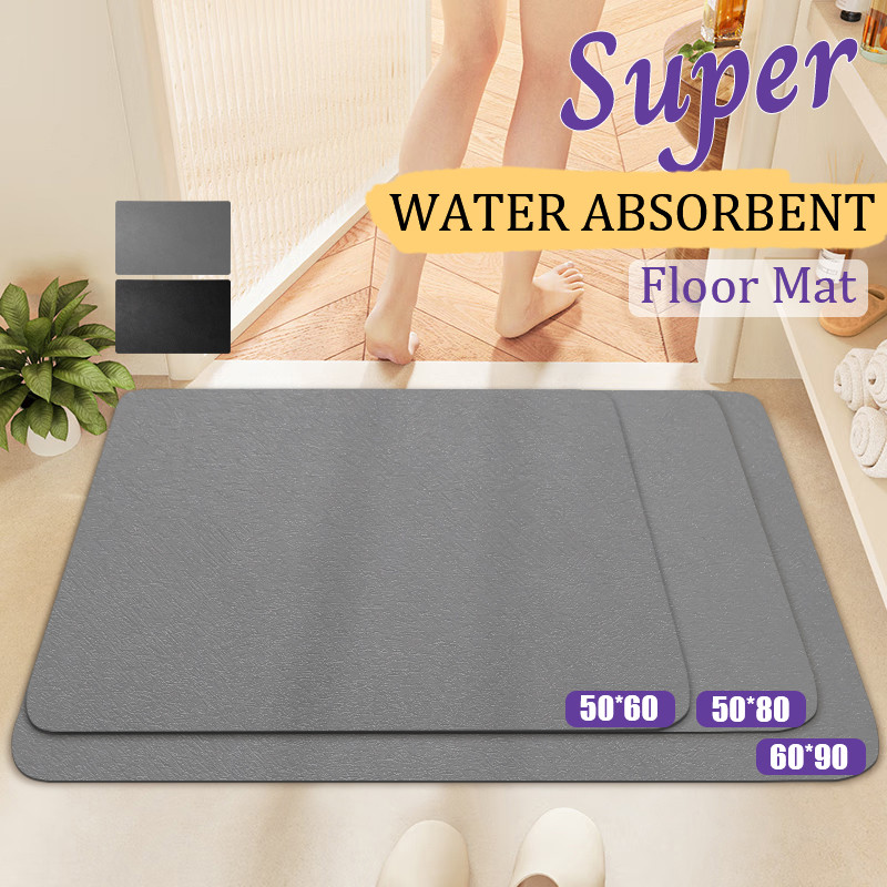 60*90cm Foot Mat Super Absorbent Diatom Toilet Bath Pad Floor Mat ...