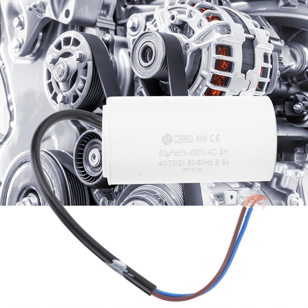 CBB60 Motor Starting Capacitor 450V 50uF Microfarad Wire Lead | Shopee ...