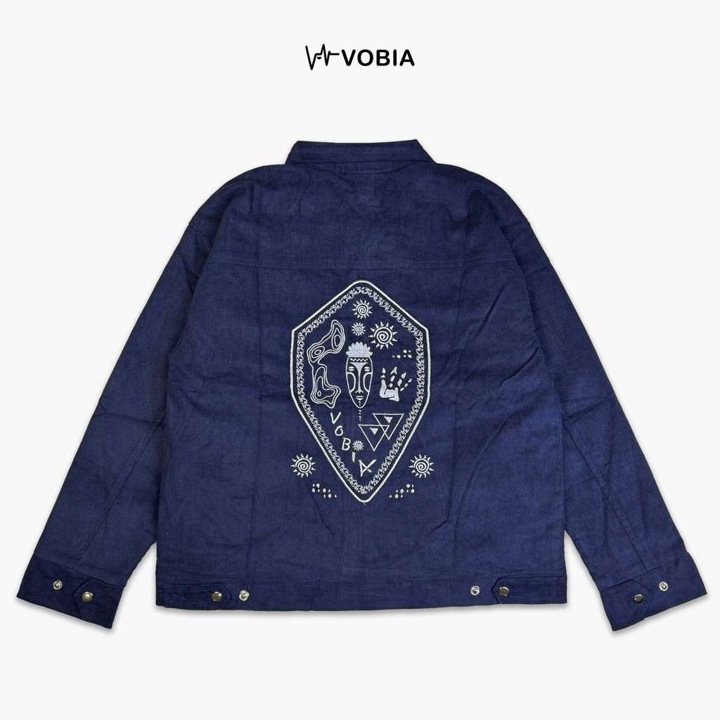 Vobia Work Jacket Boxy Corduroy - Saka Navy | Shopee Malaysia