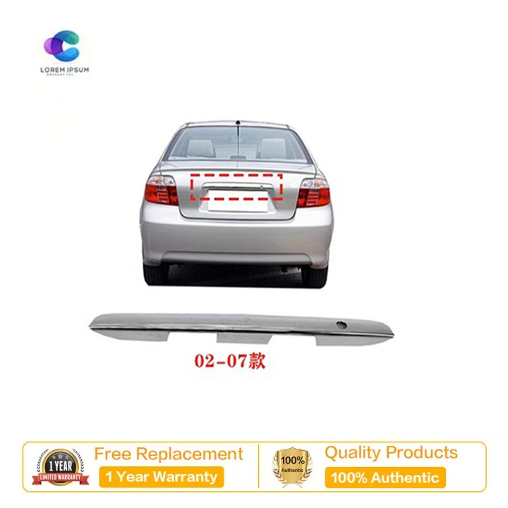 Toyota 03-07 Vios trunk trim strip electroplated glitter on rear trunk ...