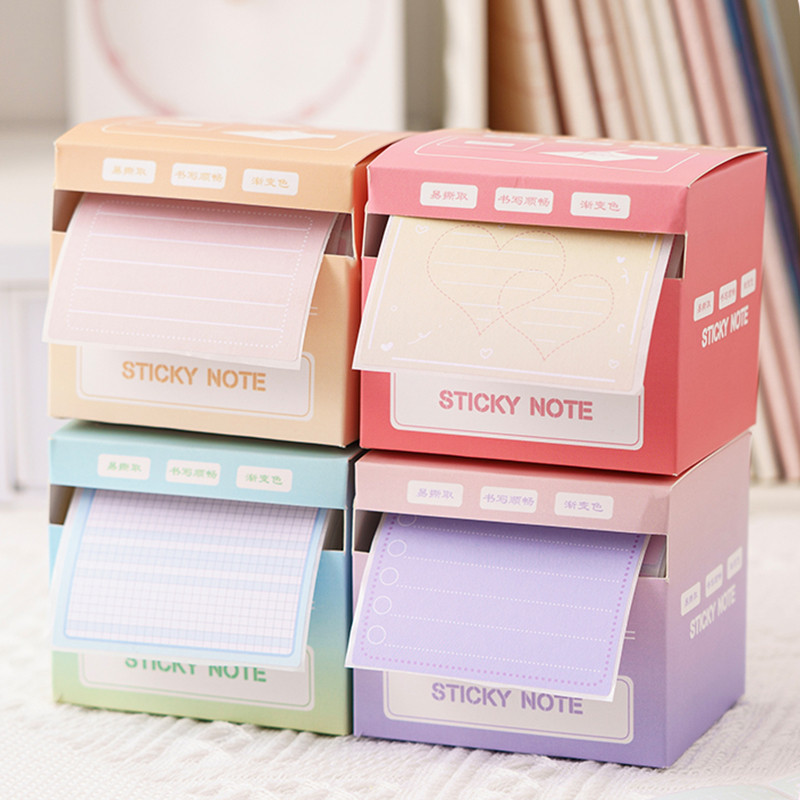 256 Sheets Boxed Unique Gradient Color Label Sticky Notes, Pull-out ...