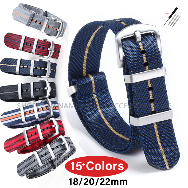 NATO Nylon Watch Strap 18mm 20mm 22mm Premium Canvas Zulu Universal ...