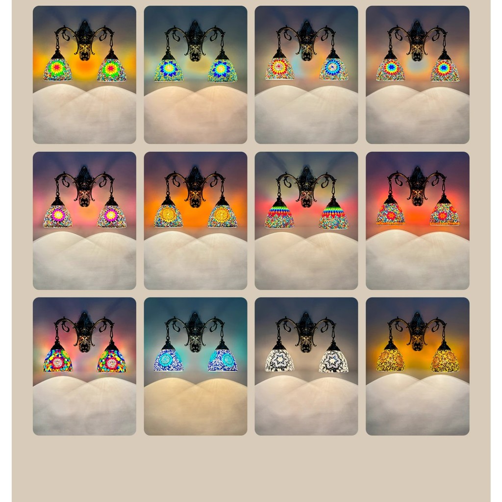 Turkish Mosaic Wall Lamp Retro Colorful Glass Mosaic Light Romatic ...