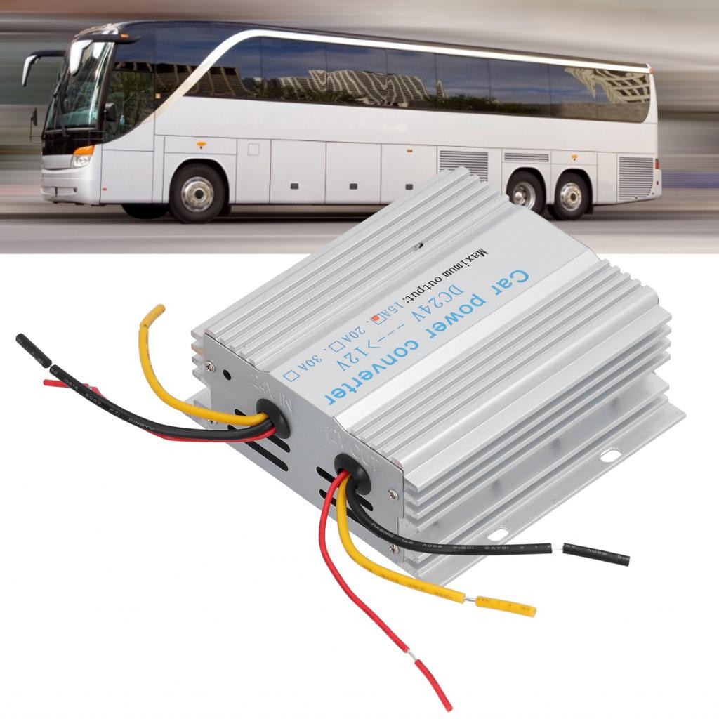 24V to 12V Converter Silver DC Power Voltage Reducer Transformer for ...