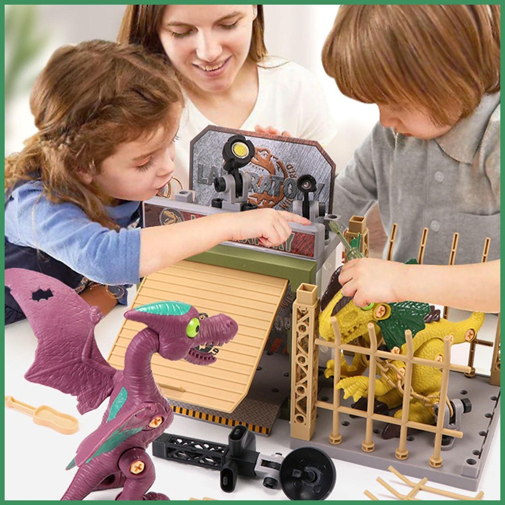 Dino Lab Set Assembling Electric Screw Dinosaur Building Blocks ...