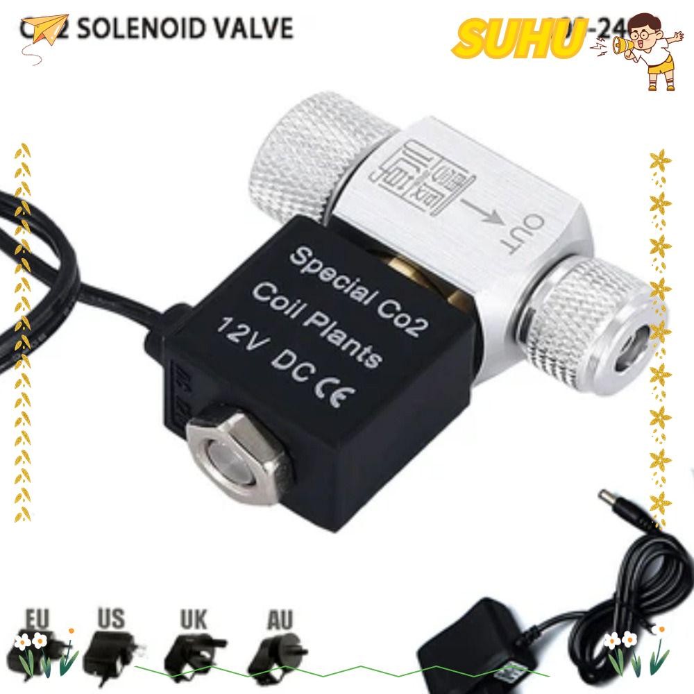 SUHU Aquarium Co2 Solenoid Valve, Noiseless Low Temperature CO2 System Regulator, Accessories ...