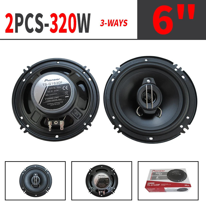 6 Inch 640W(2*320W) 3Way Universal Car Coaxial Auto Music Stereo Full ...