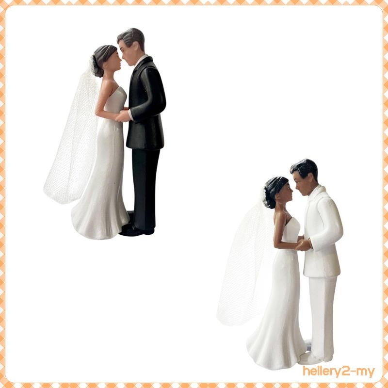 [HelleryabMY] Bride Groom Figurine Wedding Cake Topper Modern Small ...