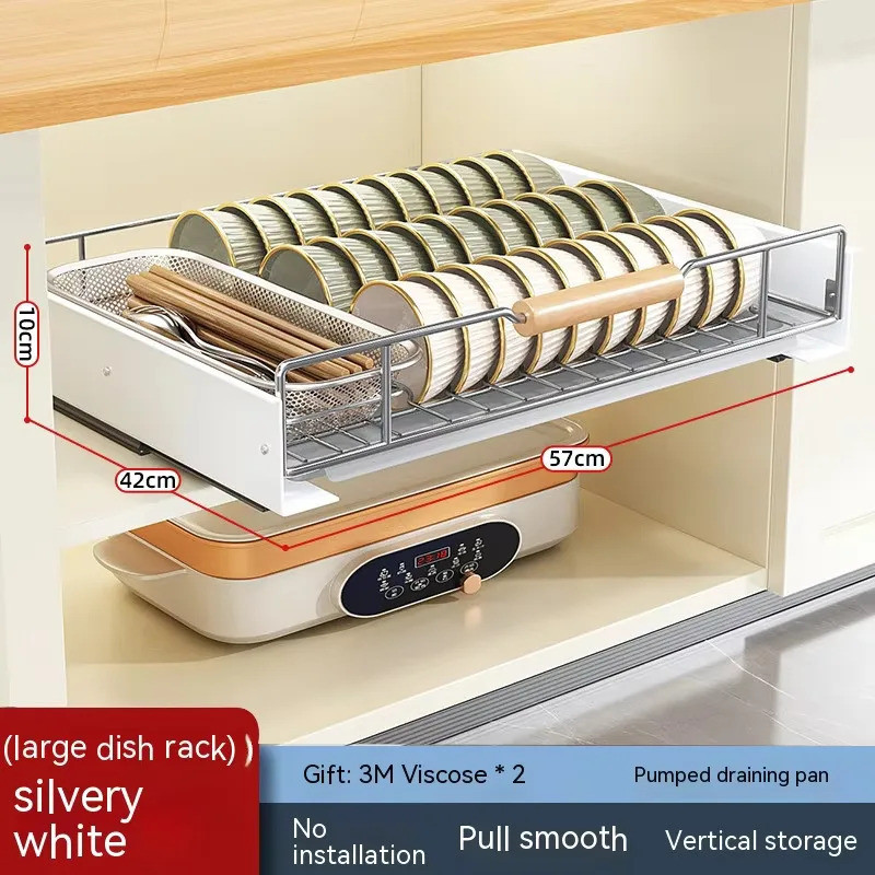 Kitchen Storage Rack Shelf with Slide Rails Pull-out Kitchen Drawer ...