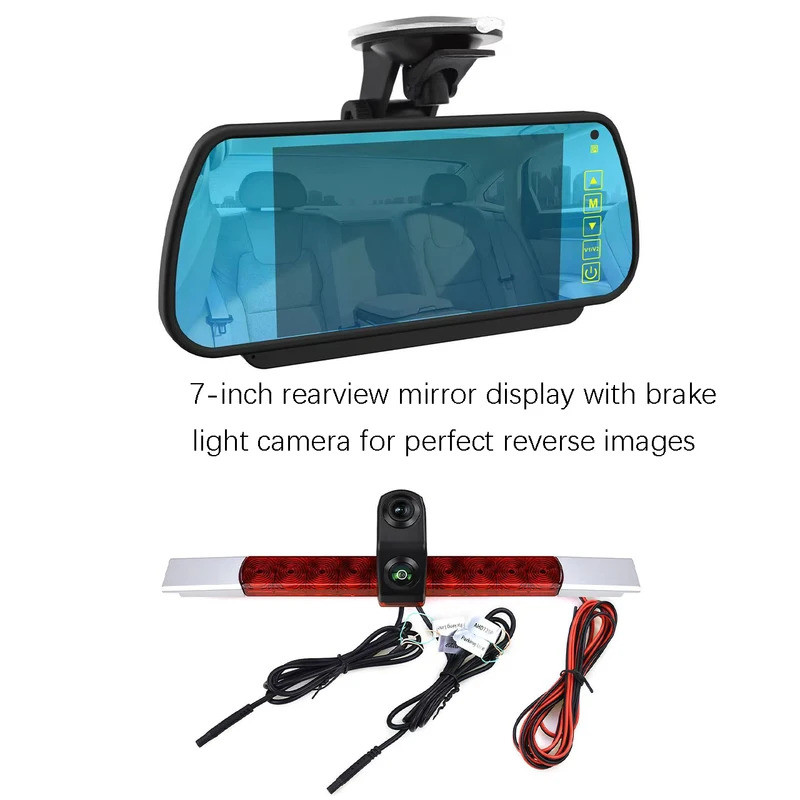 Universal High Mount Brake Light Dual Lens Reversing Camera Kit for All ...