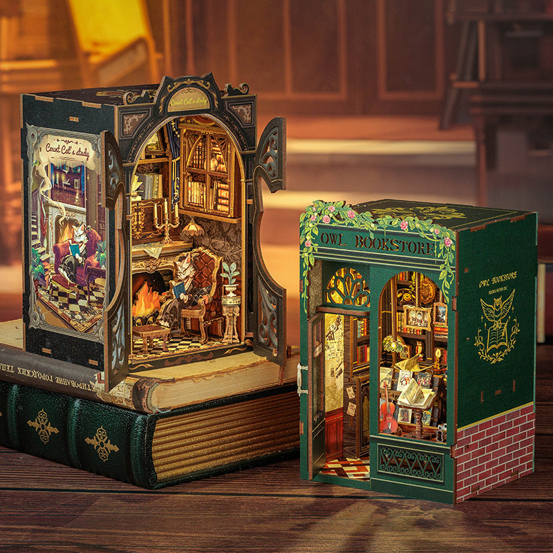 Straw StrawBee Mini Bookstore Owl Bookstore Cat Bookstore New Product ...