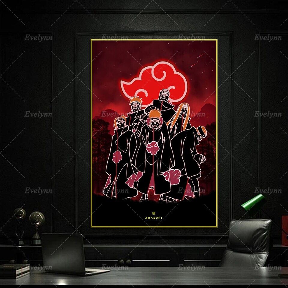 Pop Poster Hottest art Anime Naruto Akatsuki Canvas Poster Nordic Home ...