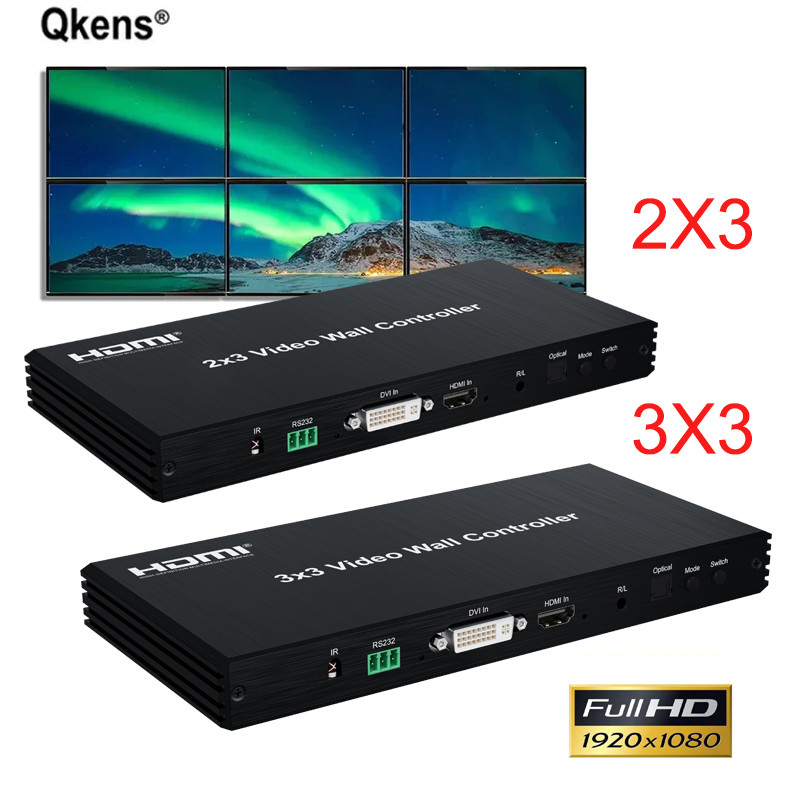 1080P 2x3 3x3 Video Wall Controller DVI HDMI 1x2 2x1 2x2 2x4 1x3 1x4 ...