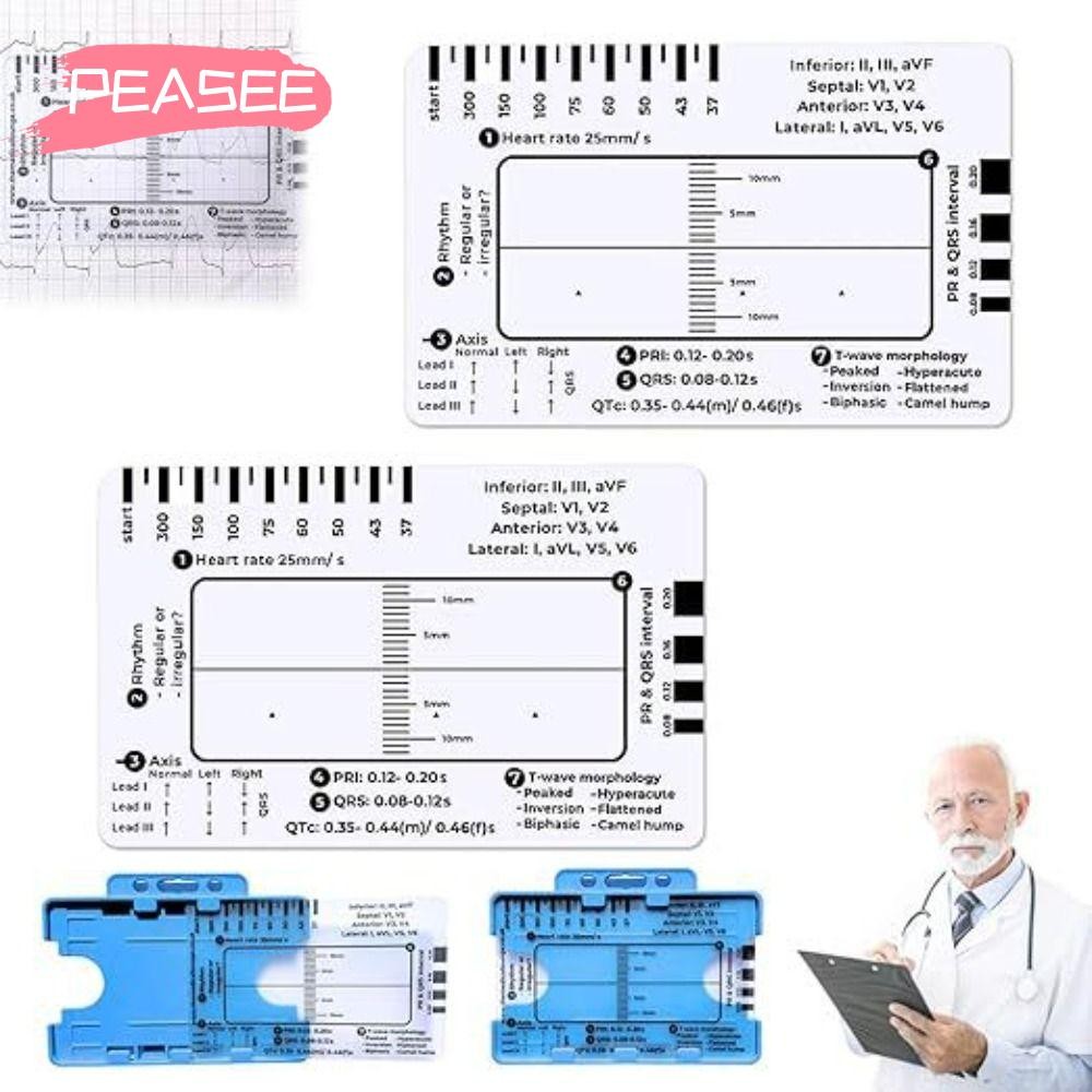 [PEASEE] EKG Calipers, Plastic Transparent ECG 7 Step Ruler, Gifts ...