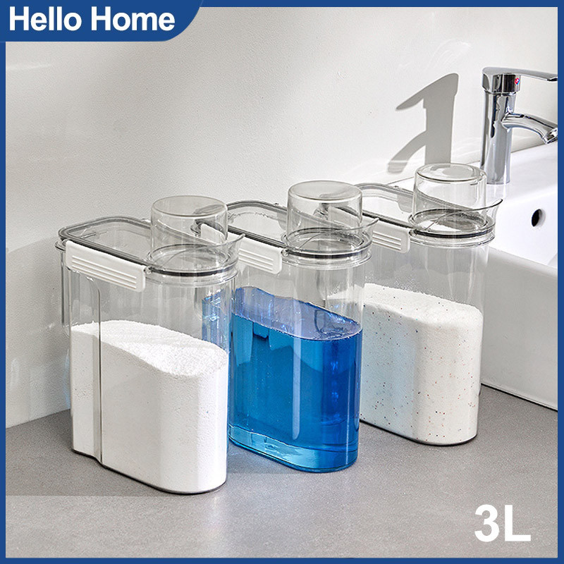 Laundry Detergent Dispenser Transparent Bottle Liquid Soap Powder ...