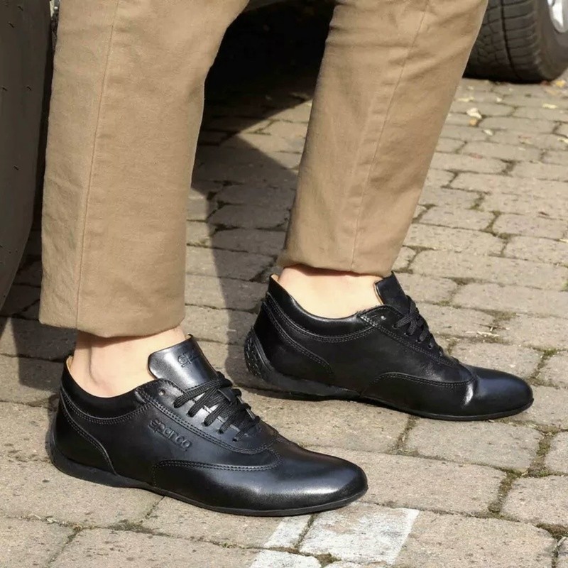 Full leather racing shoes male certified car driving fire retardant ...
