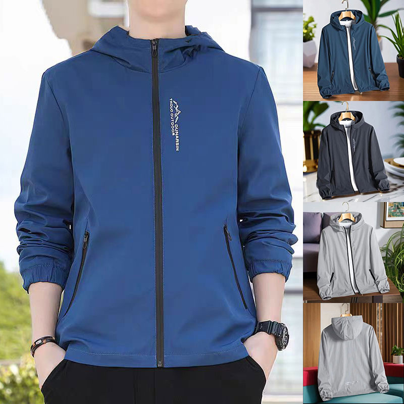 M-5XL Jeket Lelaki Men Hiking Jacket Slim Fit Hooded Jacket Men's ...