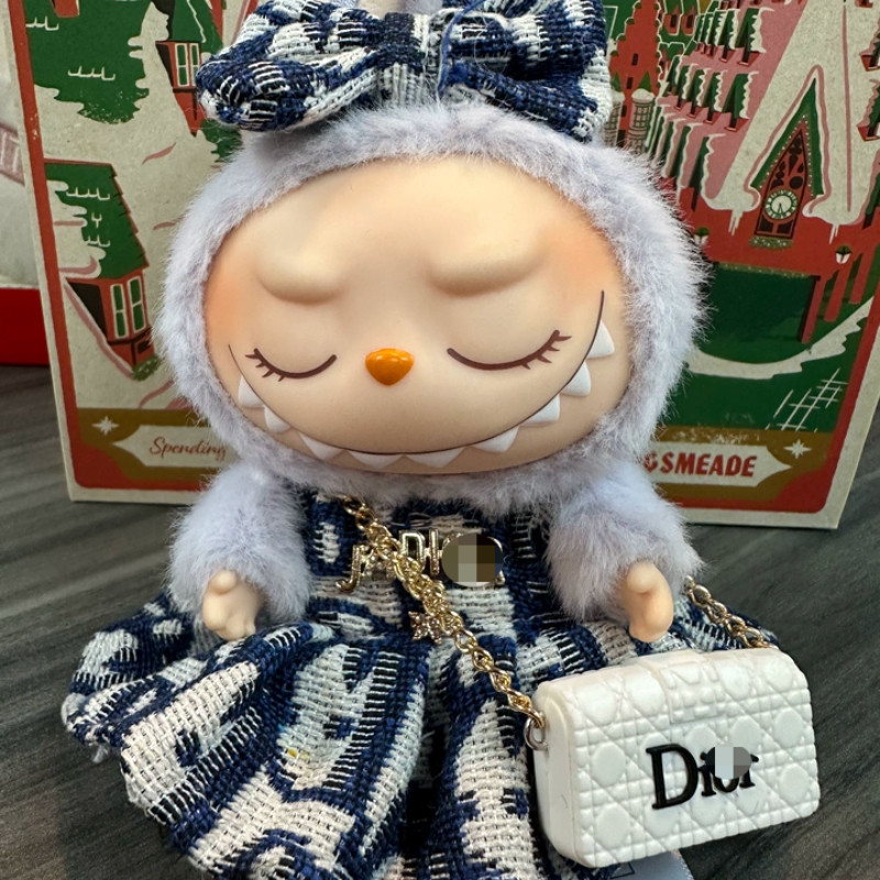 Labubu Clothes V2 V1 Blue Luxury Dress Have A Seat Labubu Outfit Doll ...