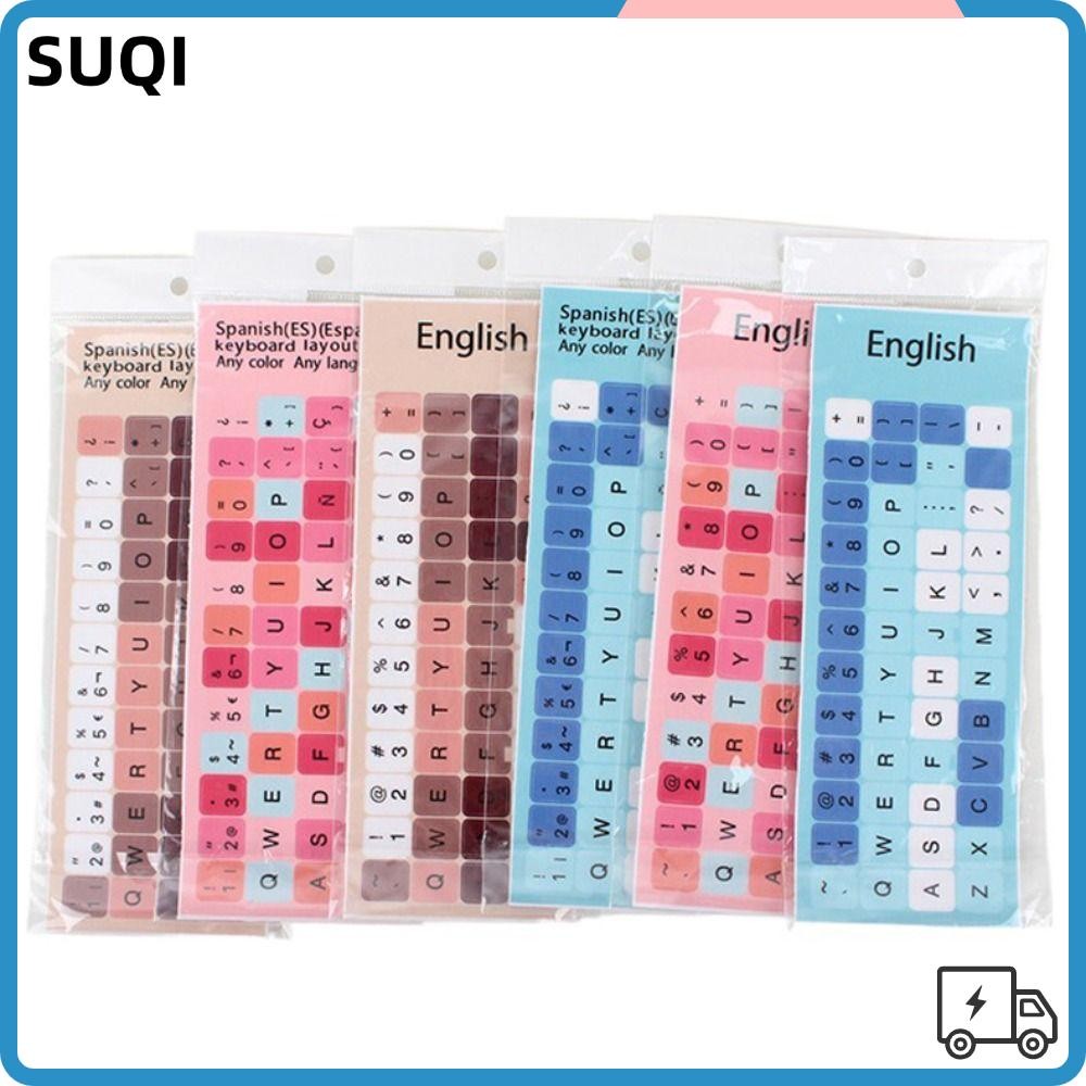 LUCKY-SUQI Keyboard Label, Spanish English Keyboard Sticker ...
