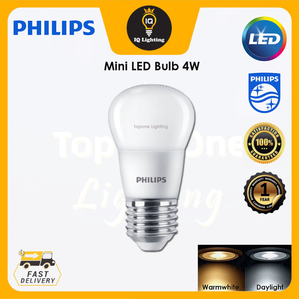 Philips Mini LED Bulb 4W 3000K Warm White / 6500K Daylight Energy ...