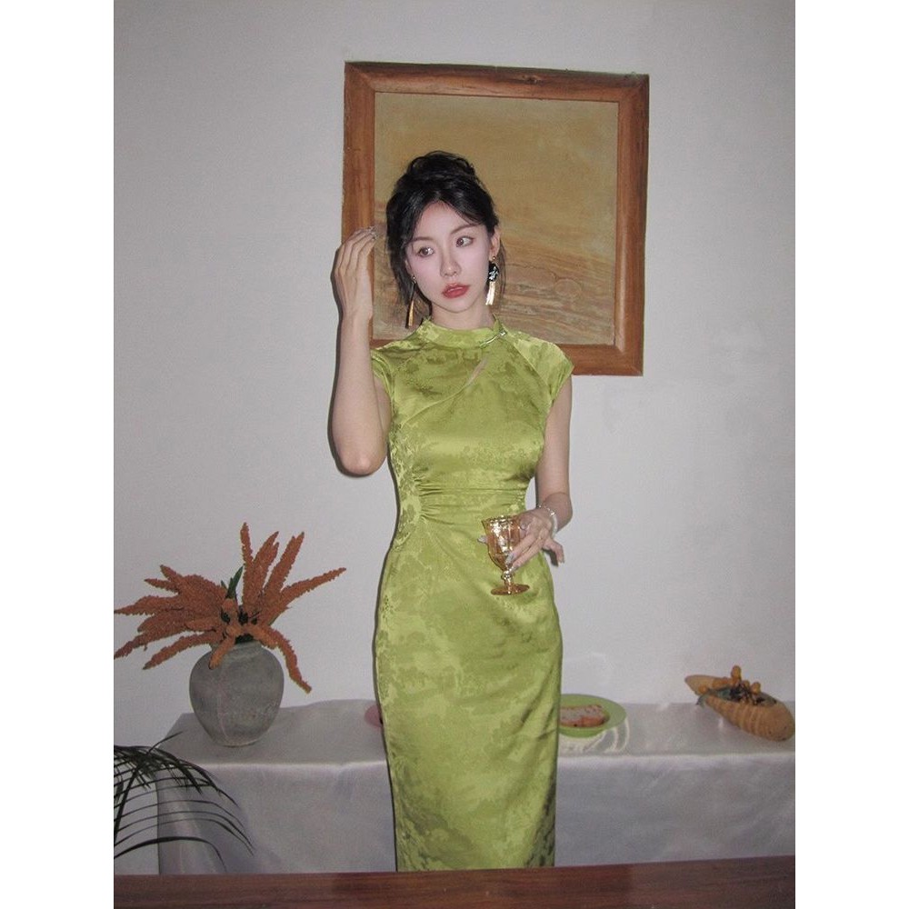 Cheongsam New Chinese Retro Stand-Up Collar Improved Young Cheongsam ...