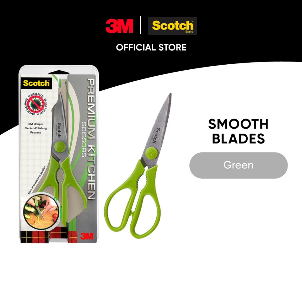 3M™ Scotch™ Premium Kitchen Scissors, Smooth Blades, 1 pc/pack, Green ...