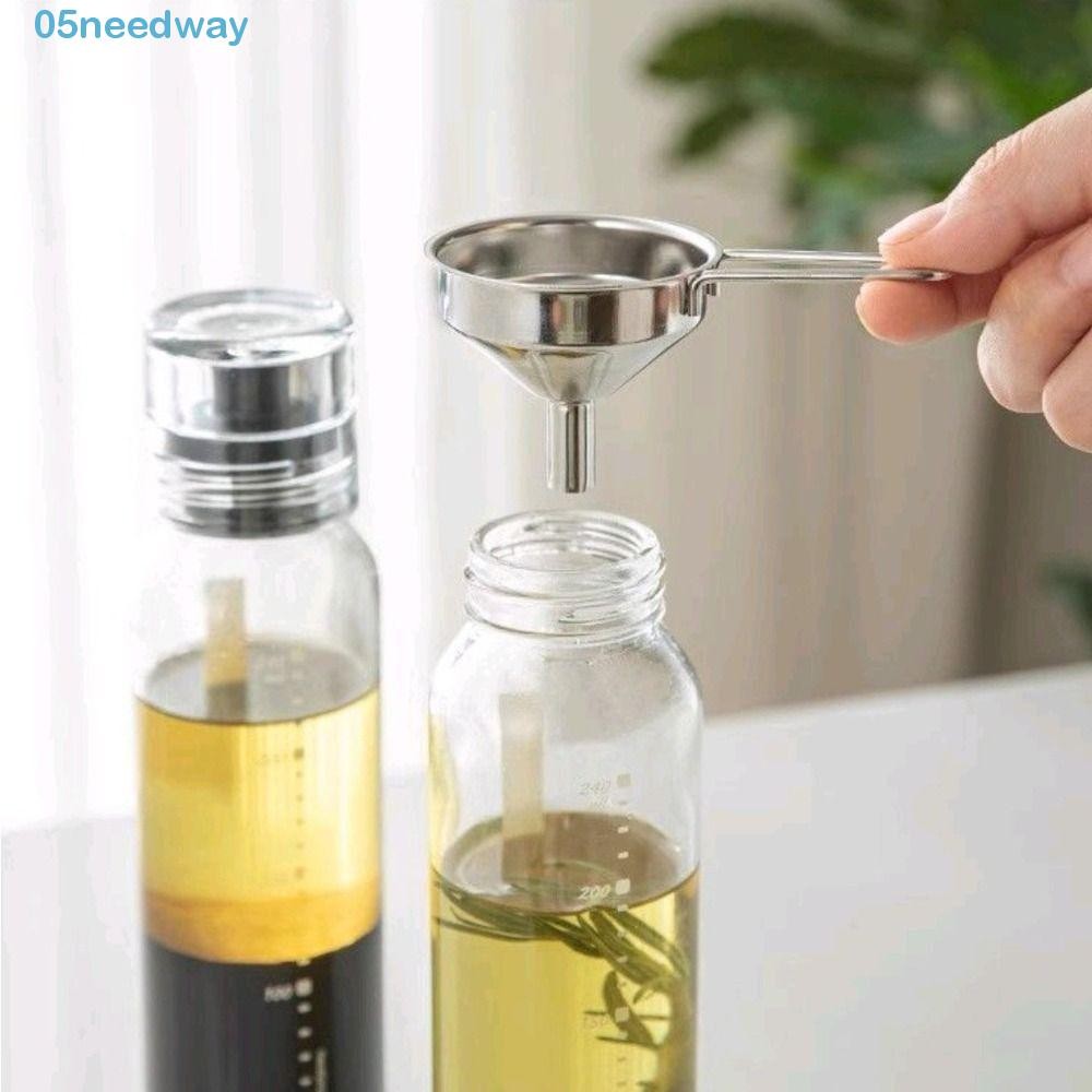NEEDWAY 5Pcs Mini Kitchen Funnel Set, Wide Mouth Long/Short Handle Oil ...