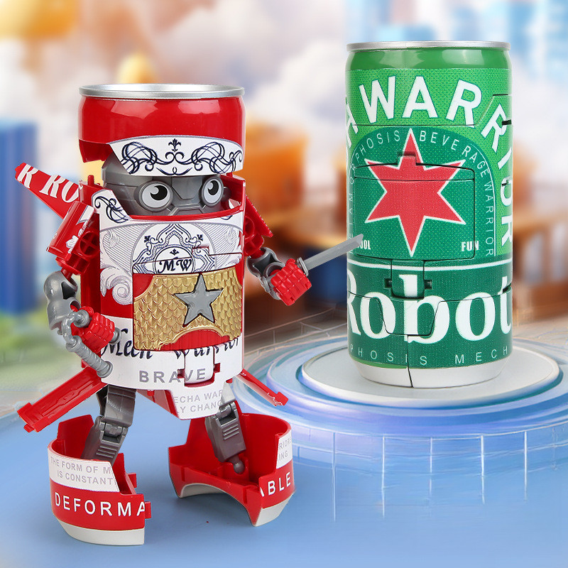 Star Steel Red Soda Robot Kanak-kanak ubah bentuk Mainan Bir Minuman ...