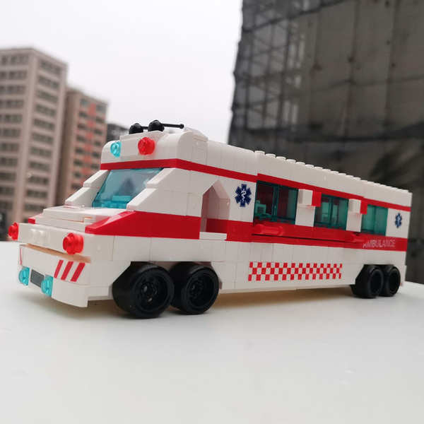 lego Blok Bangunan China Ambulans 120 Ambulans Kereta Polis Lori Bomba ...