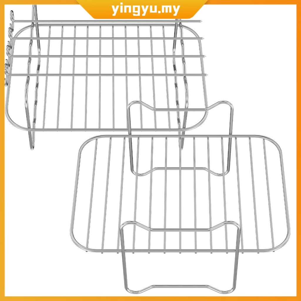 2 Pcs Air Fryer Racks 304 Stainless Steel Skewer Rack for Air Fryer ...