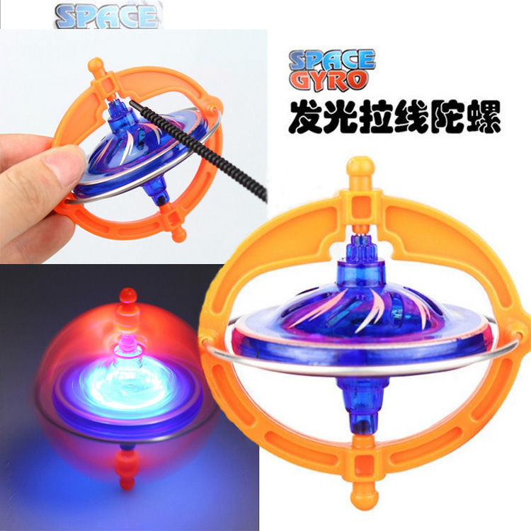 New Magic Flashing Top Educational Toys Pull Ruler Luminous UFO Space ...